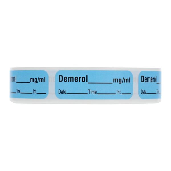 Precision Dynamics Corp. Anesthesia Label DTI Demerol mg/ml Blue 1-1/2 ...