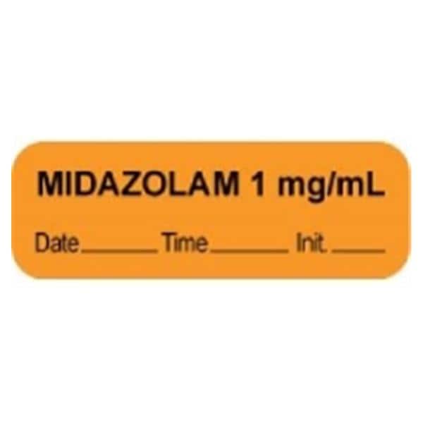 Precision Dynamics Corp. Anesthesia Label DTI Midazolam 1mg/mL Orange ...
