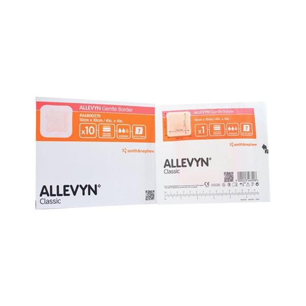Smith & Nephew Wound Care Allevyn Foam Gentle Border Dressing 4x4" Squ ...