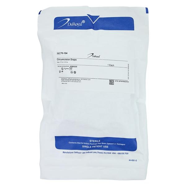 Deroyal Industries Inc 17x13" Sterile Circumcision Drape Center-Cut Fe ...