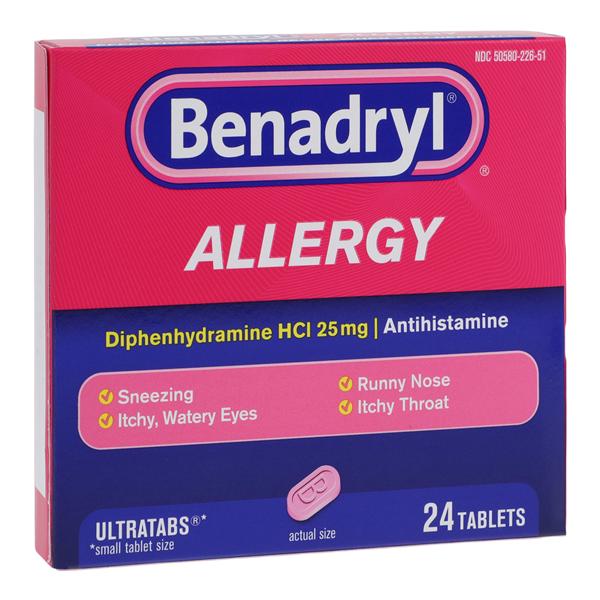 Johnson & Johnson Consumer Benadryl Allergy Oral Ultratabs 25mg 24/Box ...