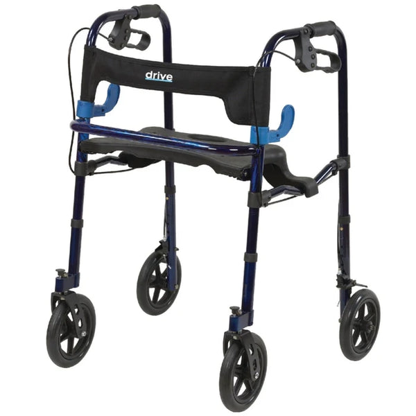 Drive Clever-Lite Walker/Rollator with Seat and Loop Locks Adult 8" Wh ...