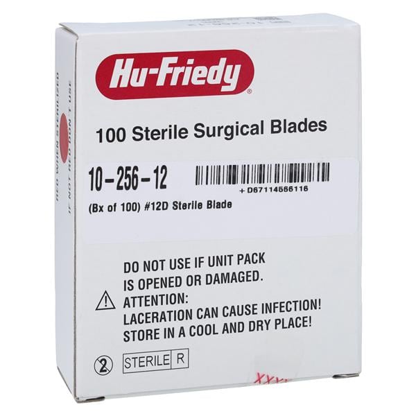 Hu-Friedy Carbon Steel Sterile Surgical Blade #12D 100/Bx - 10-256-12 ...