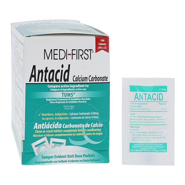 Medique Products Medi-First Antacid Chewable Tablets 420mg 50x2/Box ...