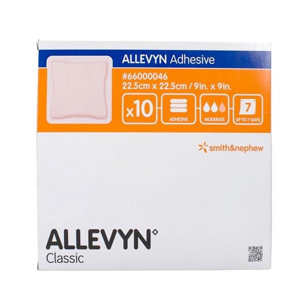Smith & Nephew Wound Care Allevyn Plastic Dressing 9x9" Adhesive Trans ...