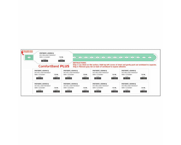 PDC ComfortBand® Plus Thermal Patient ID Wristband with Patient Labels ...