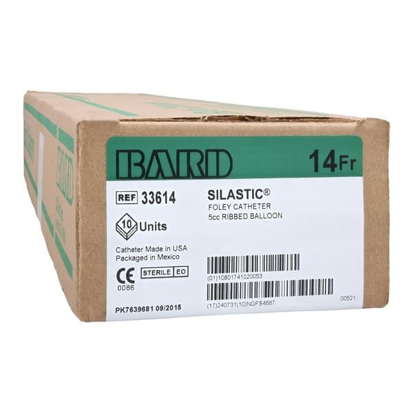 Bard Medical Division Catheter Foley Silastic 14Fr 5cc Short Round Tip ...