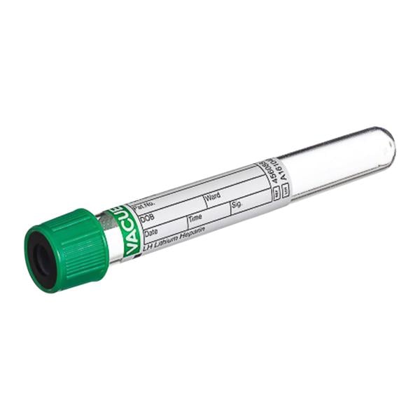 Greiner Vacuette Vacuette Venous Blood Collection Tube Green/Black 6mL ...