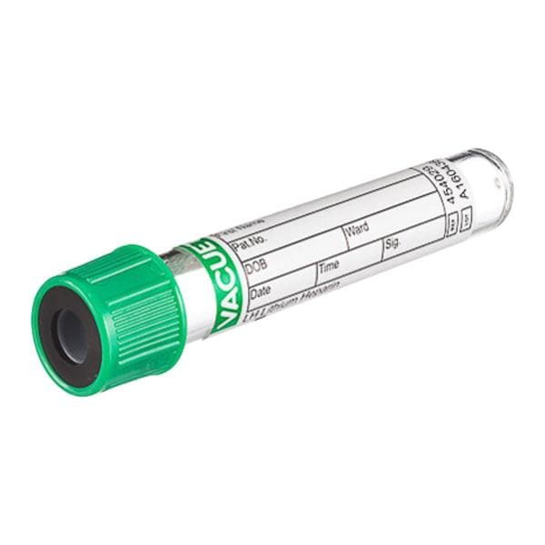Greiner Vacuette Vacuette Venous Blood Collection Tube Green/Black 4mL ...