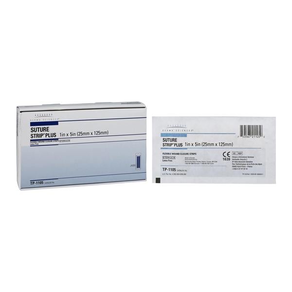 Gentell, Inc. Suture Strip Plus Wound Closure Strip NWvn Plmd 1x5" Wtr ...