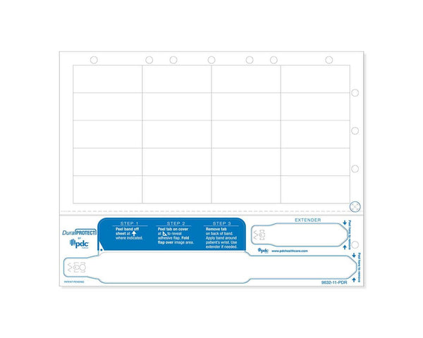 PDC DuraProtect® Laser Patient ID Wristband, Adult, 20 labels/sheet, W ...