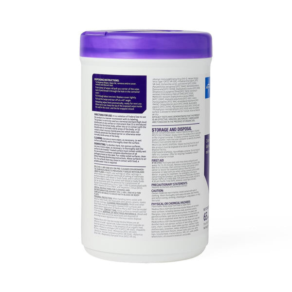 Medline Micro-Kill One Germicidal Alcohol Wipes, Reclosable Canister ...