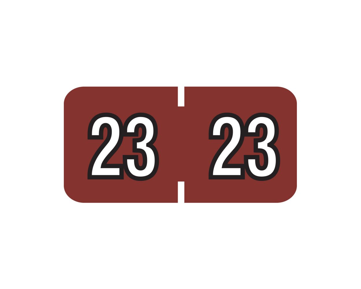Colwell Compatible Color Code Label Year "23", 1-1/2" x 3/4", Dark Red ...