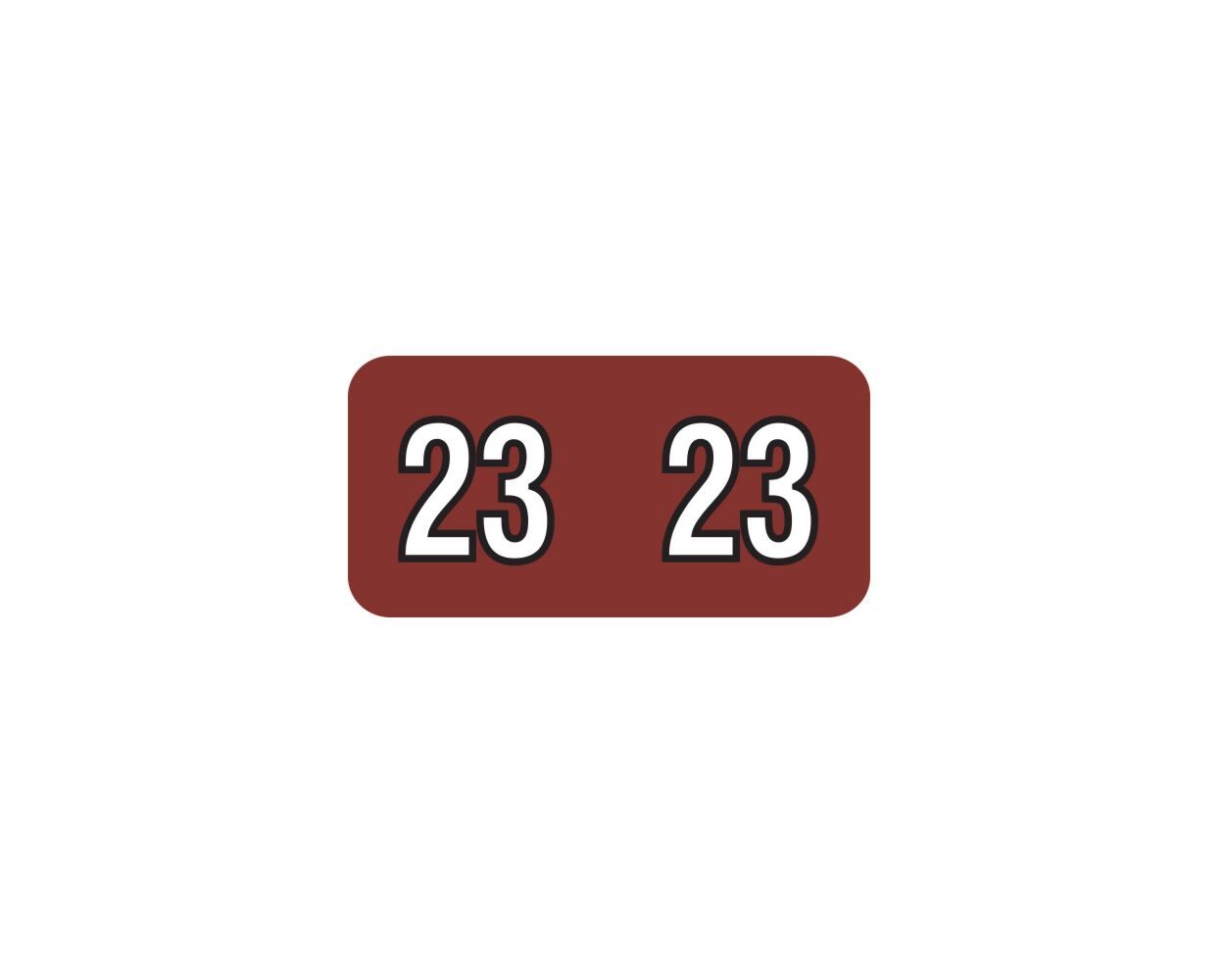 Colwell Compatible Color Code Label Year "23", 1 x 1/2", Dark Red, Myl ...
