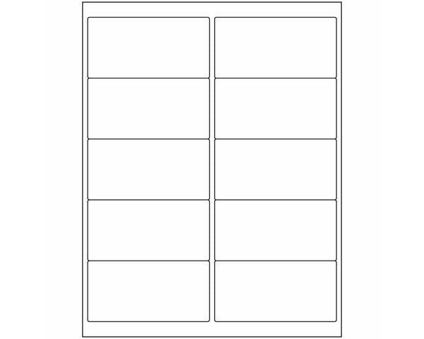 PDC Label Laser Paper Permanent 2" 4"x2 White 10 per Sheet, 1000 Sheet ...