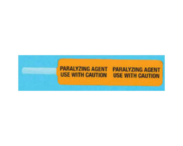 PDC Syringe Flag Label Synthetic Permanent "Paralyzing Agent Use" 3 7 ...