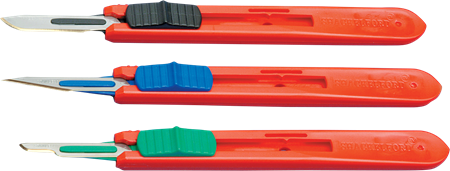 DEROYAL DISPOSABLE SAFETY SCALPELS WITH RETRACTABLE BLADES (PACKAGING ...