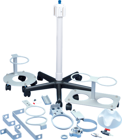 Deroyal Suction Accessories Hardware Guide Roll Stand, 8-can, Plastic ...