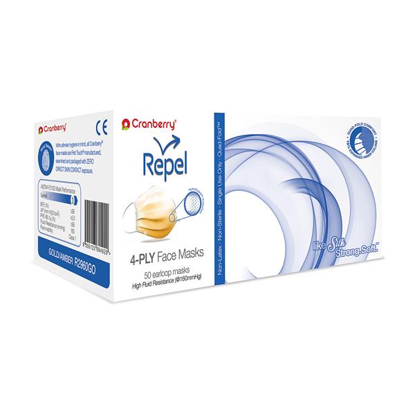 Pro2 Solutions, Inc Mask Procedure Repel ASTM Level 3 Quad Fold Gold 5 ...