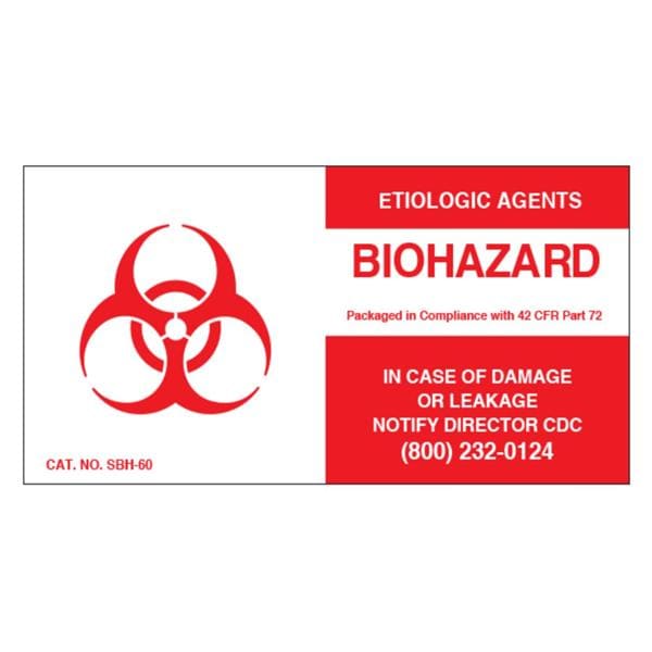 Shamrock Scientific Spec Label Biohazard Label White 2x4" 1000/Pk - SB ...