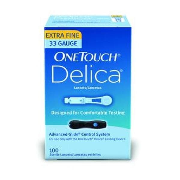 Lifescan Lancet OneTouch Delica _ Sterile White Blood Collection 100/B ...