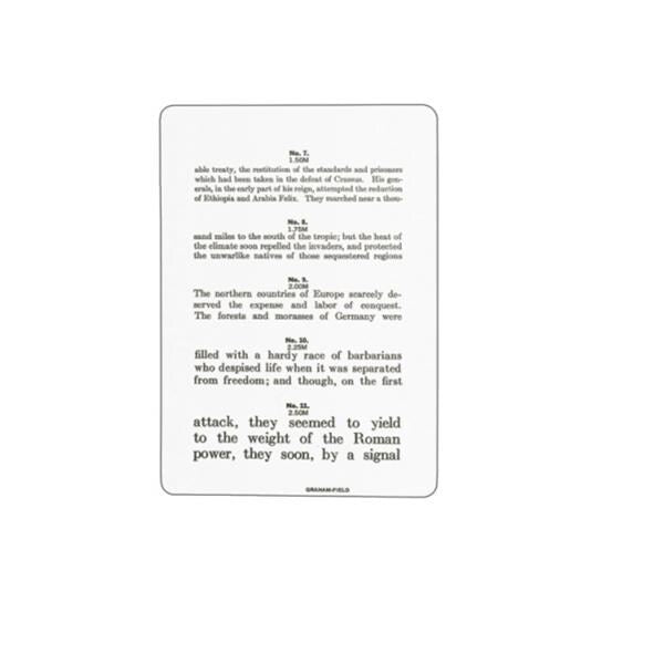 Graham Chart Reading Jaeger Vision Testing 4-3/4x7" Eachch - Field/Eve ...