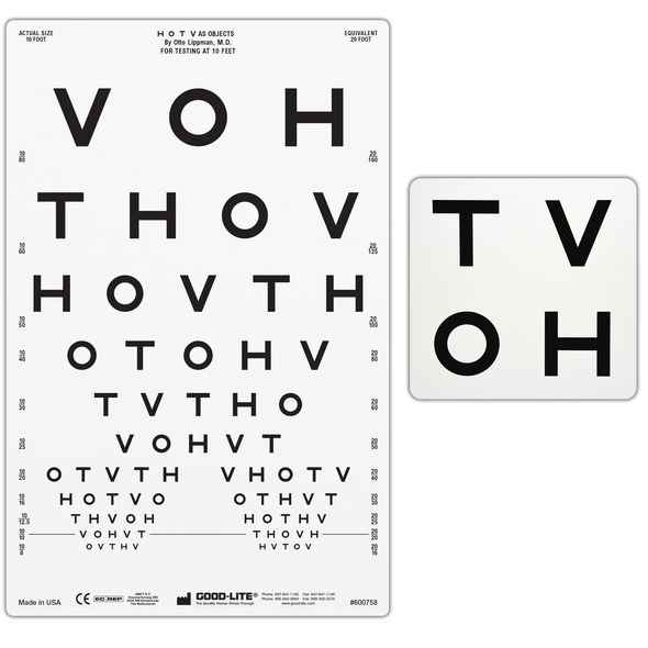 HOTV PEDIATRIC EYE CHART FOR ILLUMINATED CABINET – Medute