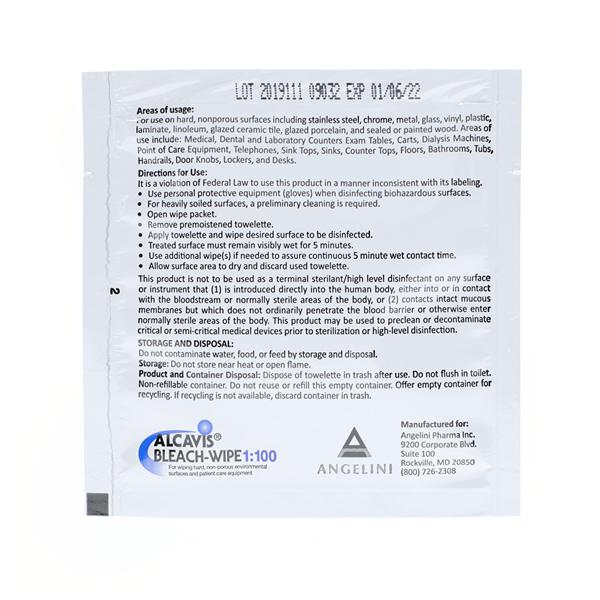 Angelini Pharma Disinfectant Surface Wipe Alcavis Singles Individually ...