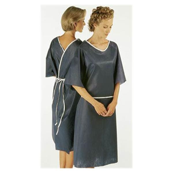 Techstyles Gown Patient Nonwoven Universal 48 in Unisex Dark Blue Open ...