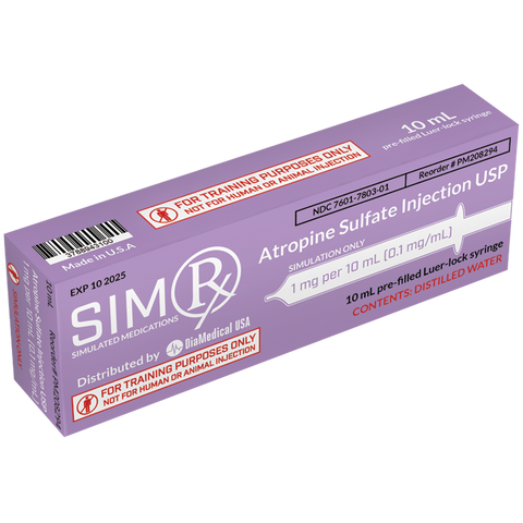 SimRx Atropine Sulfate Injection PREFILLED SYRINGE USP 1mg/10mL - Each ...