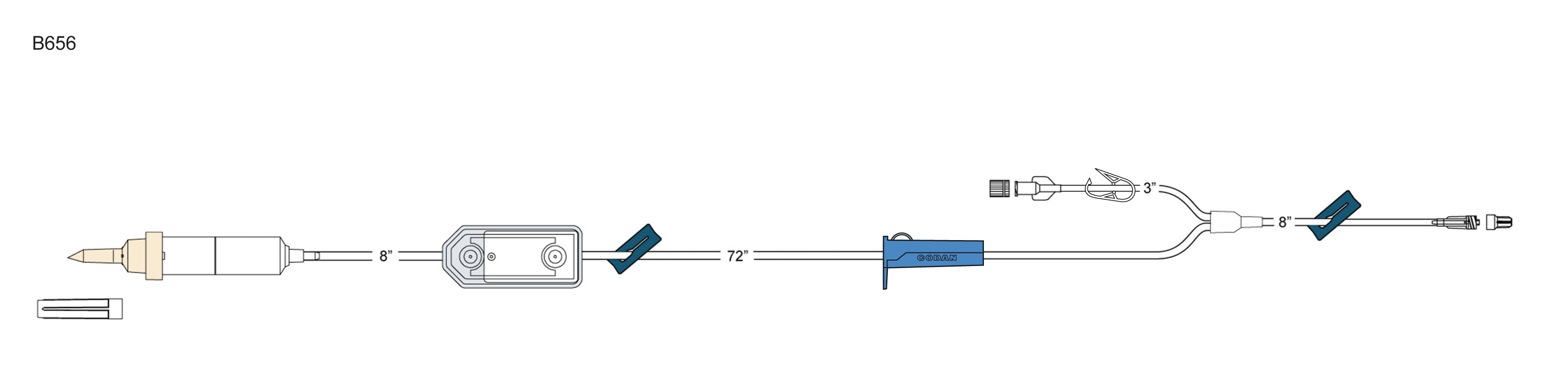 CODAN Non-Vented IV Set, 20 drops/ml, 0.2 micron air eliminating filte ...