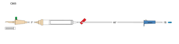 CODAN Transfusion Set, valve-vented spike, 200 micron filter chamber ...
