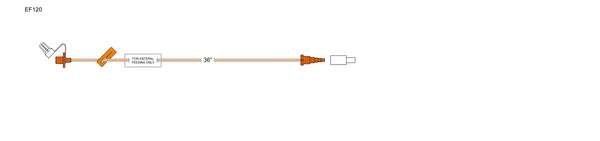 CODAN Orange Stripe RegularBore Extension Set, enteral syringe – Medute