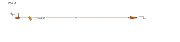 CODAN Orange Stripe MiniBore Extension Set, enteral syringe adapter ...