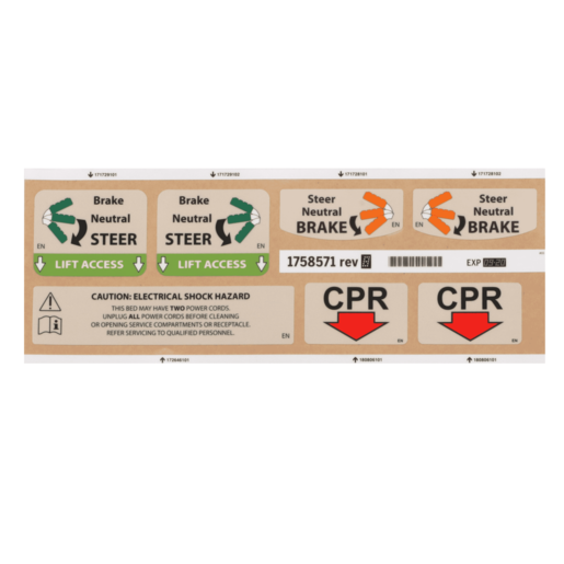 Hillrom Kit, Shroud and Base Labels, English - 1758571 – Medute