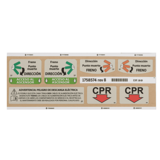 Hillrom Kit, Shroud and Base Labels, Spanish - 1758574 – Medute