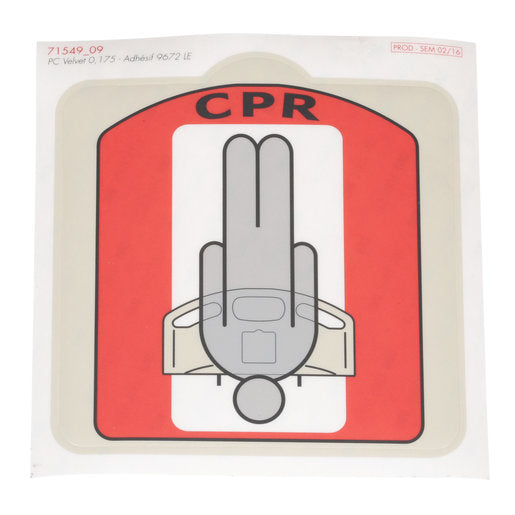 Hillrom Label, CPR Warning - 71549 – Medute