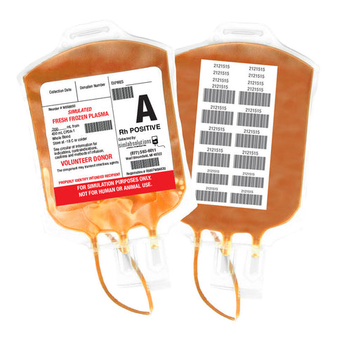 SimRx Simulated Plasma Bags - Variety Pack - All 8 Blood Types – Medute