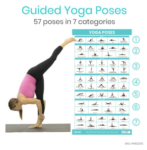 YOGA POSTER, 57 POSES, LAMINATED FINISH - RHB2035 – Medute